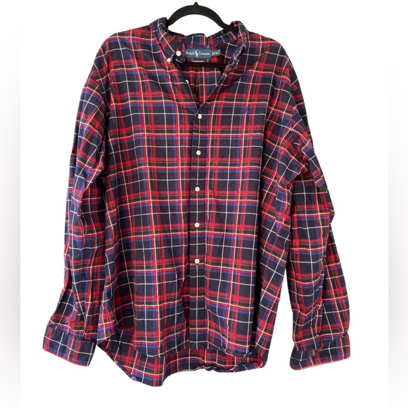 Ralph Lauren | Shirts | Ralph Lauren Mens Classic Fit Plaid Flannel Dress Button Down Shirt Size ...